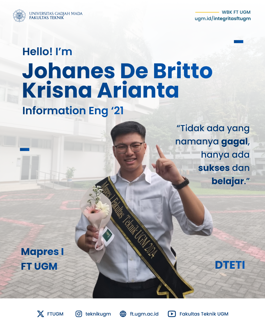 Perjuangan Krisna menjadi Mahasiswa Berprestasi I Fakultas Teknik UGM ...