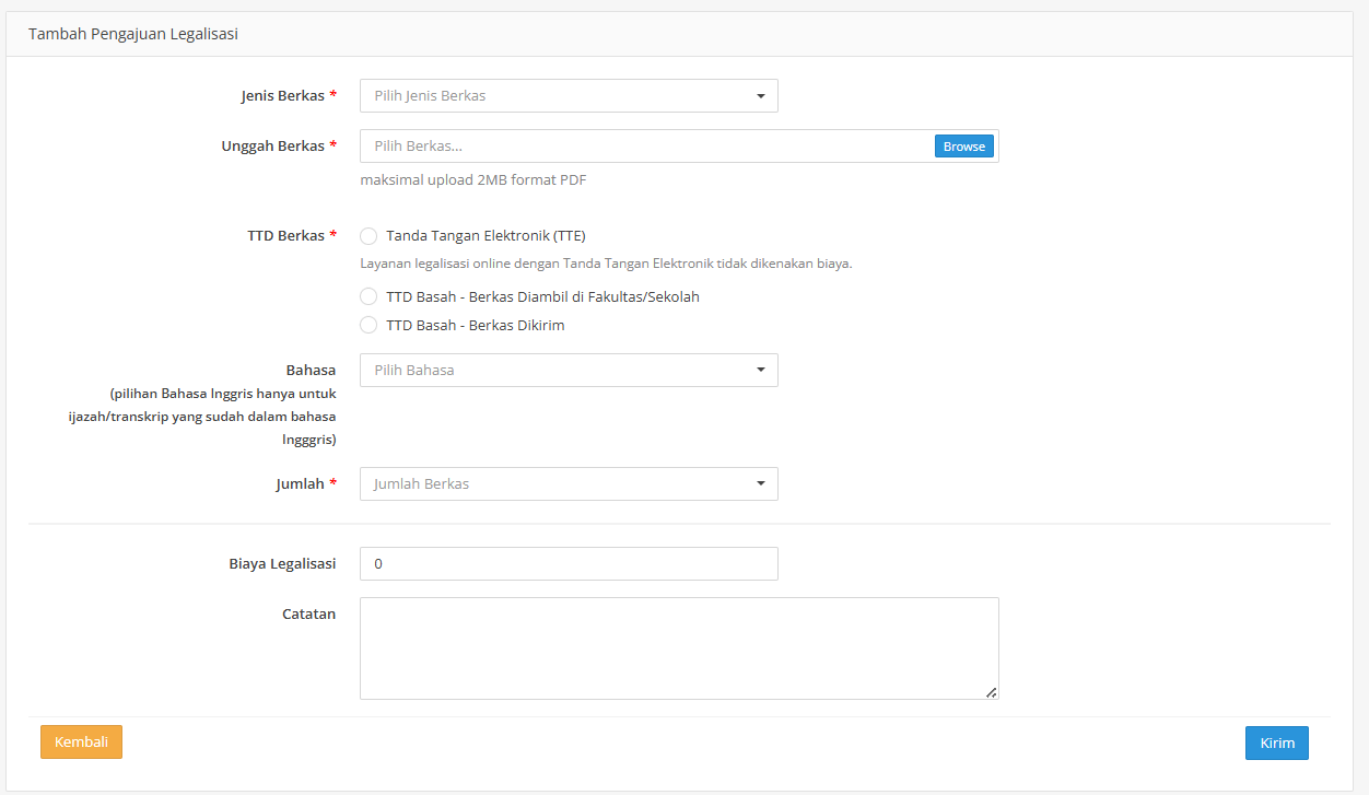 Legalisasi Dokumen Ijazah & Transkrip Nilai – Fakultas Teknik